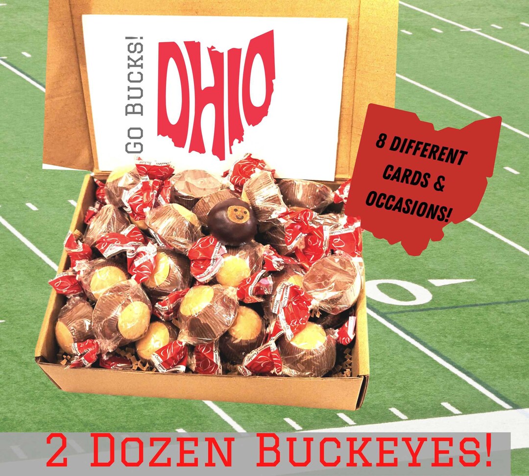 1 or 2 Dozen Buckeyes, Waggoner's, Free Shipping, Ohio Gift Box & Card ...