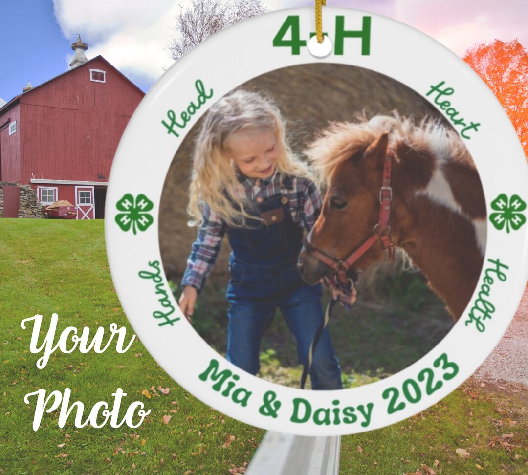 4-H Photo Ornament, Custom 4-H Ornament With Name and Year, 4-H ...