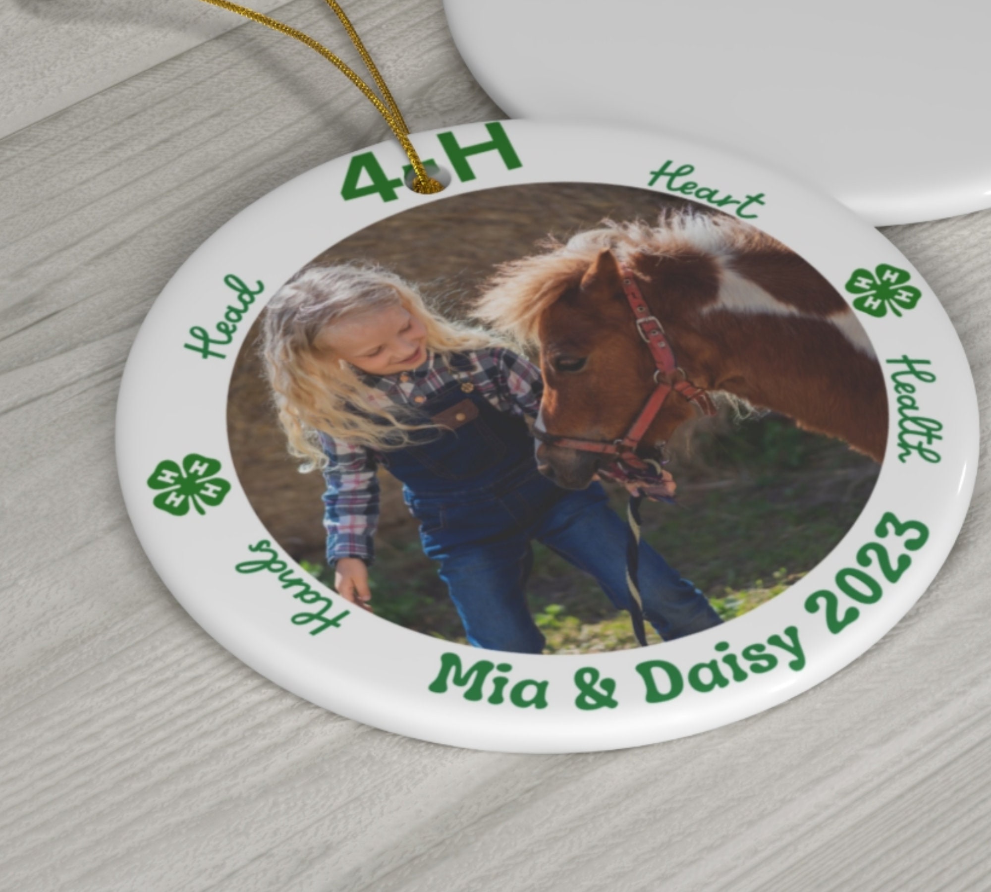 4-H Photo Ornament, Custom 4-H Ornament With Name and Year, 4-H ...