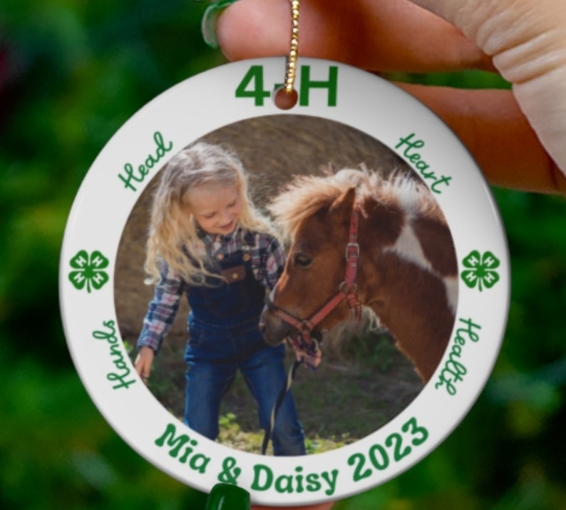 4-H Photo Ornament, Custom 4-H Ornament With Name and Year, 4-H ...