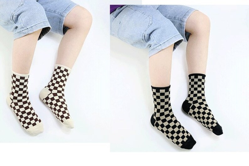 Trendy Kids Neutral Colors Checker Ankle Sock - Etsy