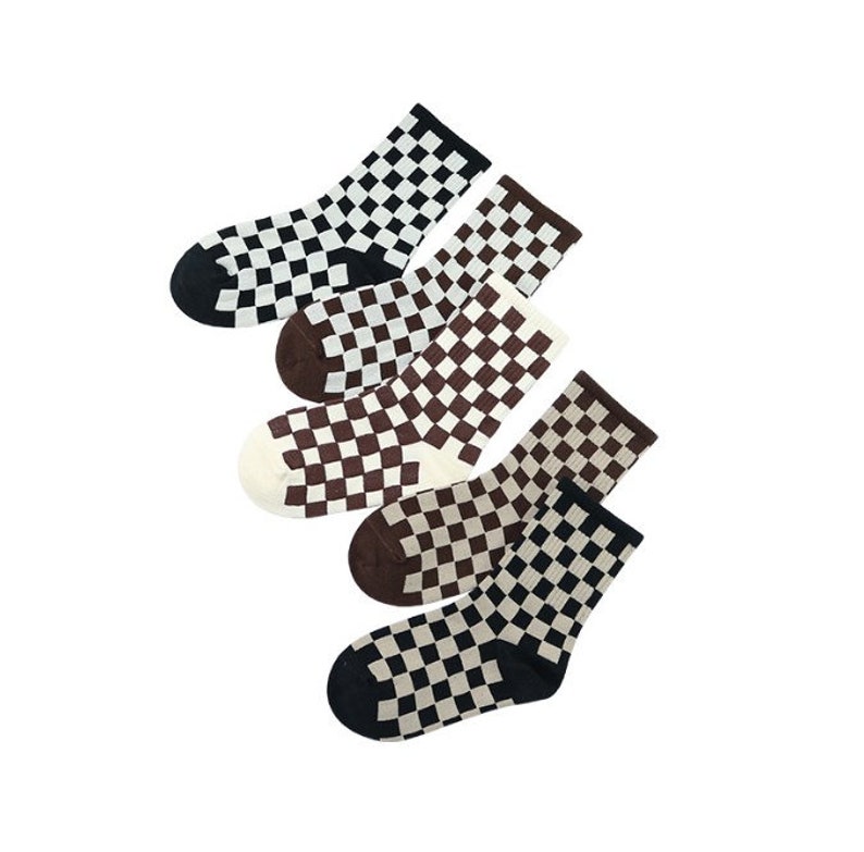 Trendy Kids Neutral Colors Checker Ankle Sock - Etsy