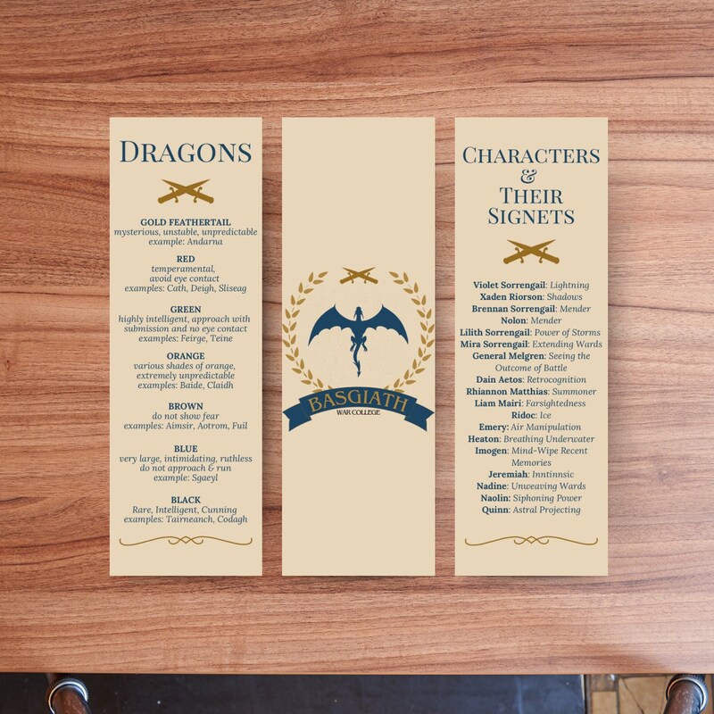 Fourth Wing Bookmark Printable - Etsy