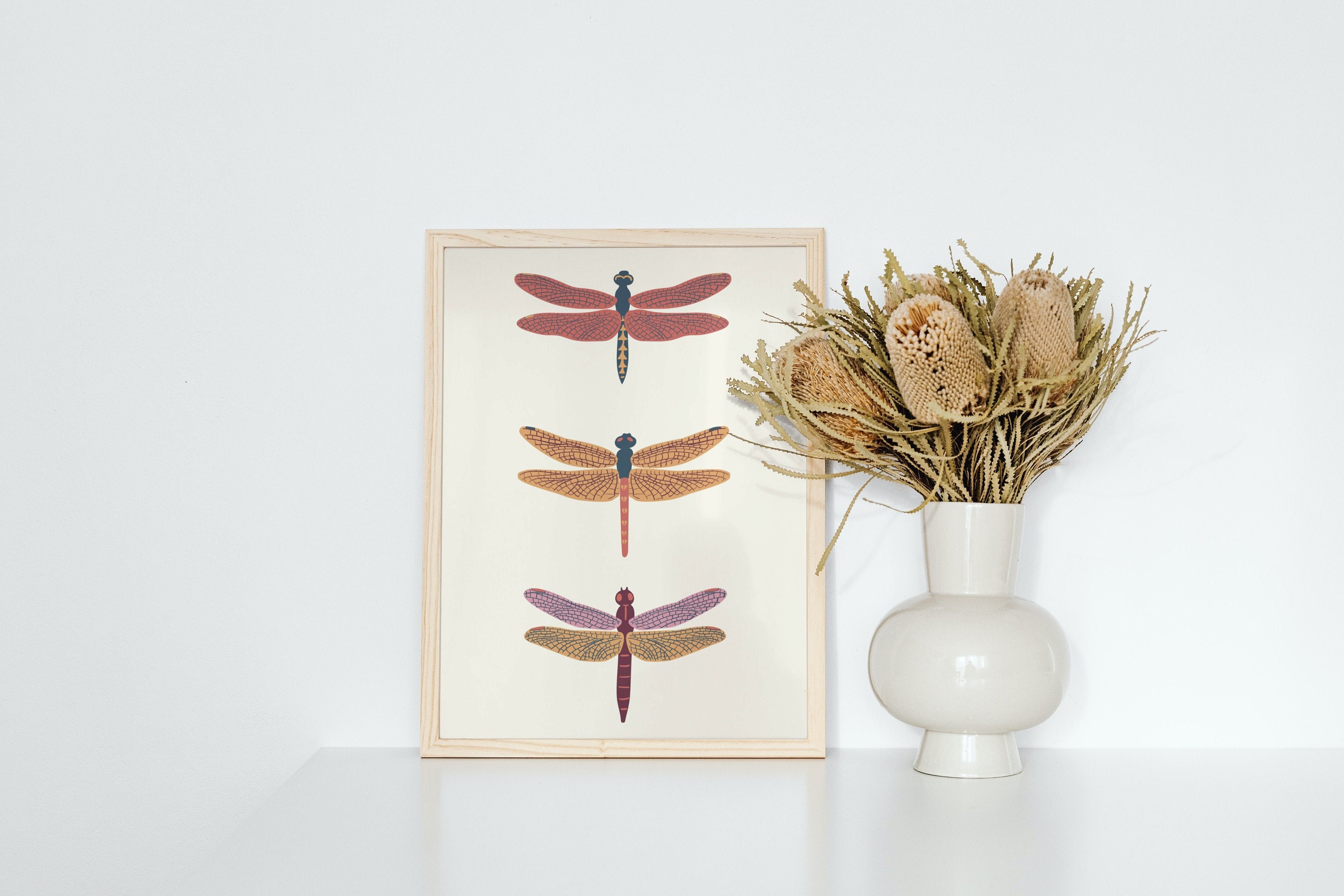 Dragonfly Wall Art Print, Vintage Dragonfly Prints, Dragon Fly ...