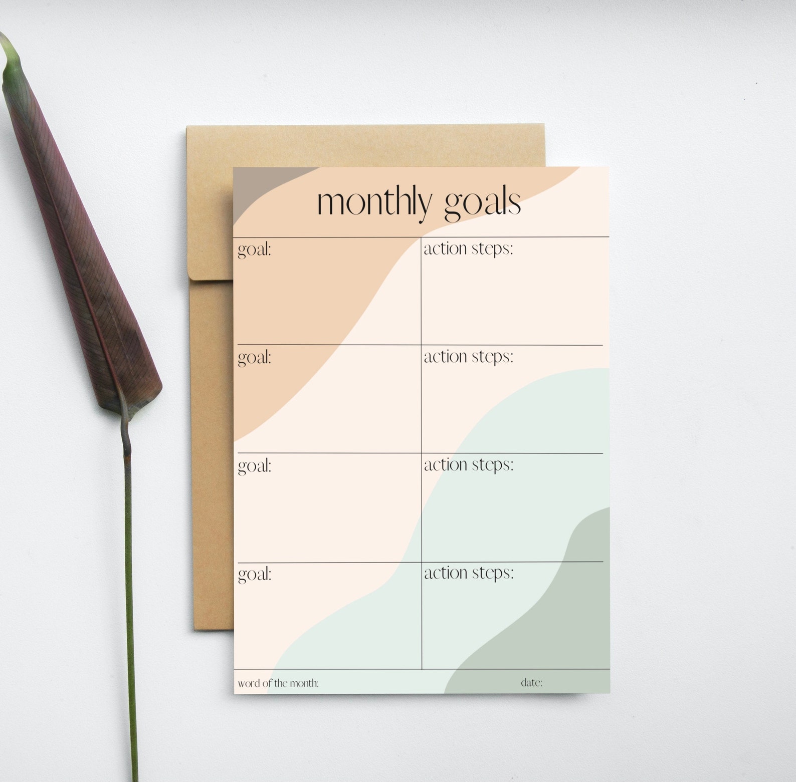 Monthly Goal Planner, Printable Schedule, Instant Goal Planner ...