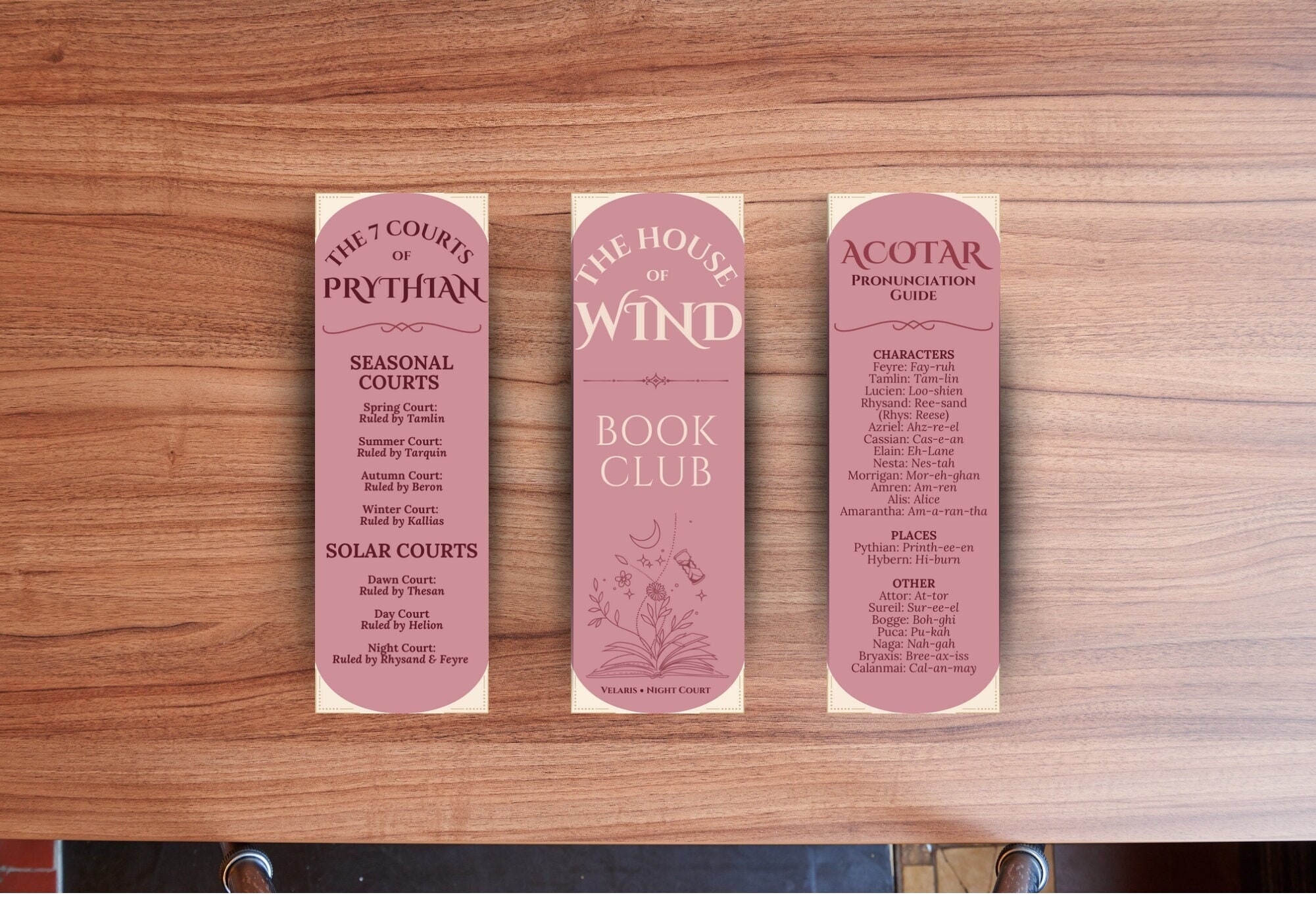 ACOTAR House of Wind Bookmarks Set of 3, Printable Bookmark, ACOTAR ...
