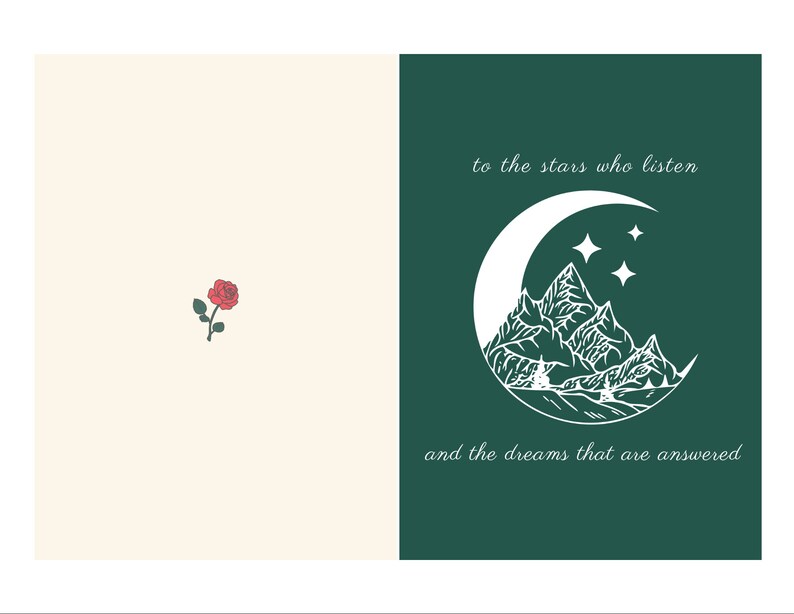 ACOTAR Blank Card, to the Stars Who Listen, Printable Greeting Card ...