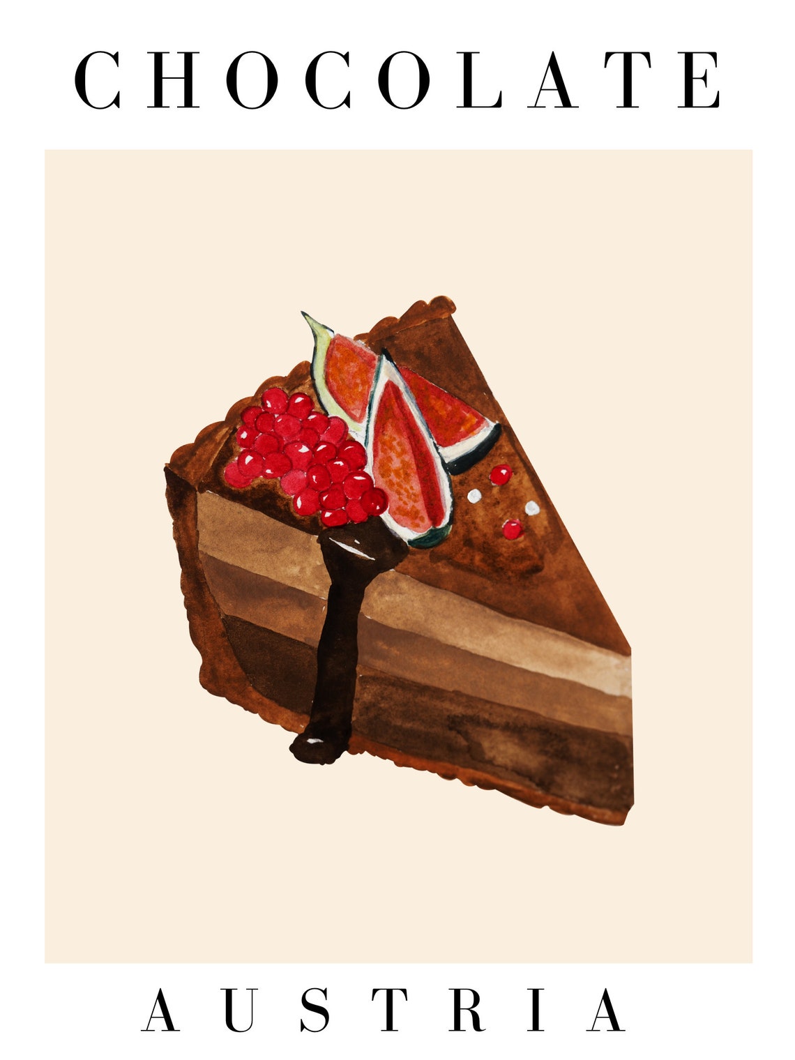 Cake Art Prints Set of 4 Desserts Wall Art Food Print Set Kitchen Decor ...