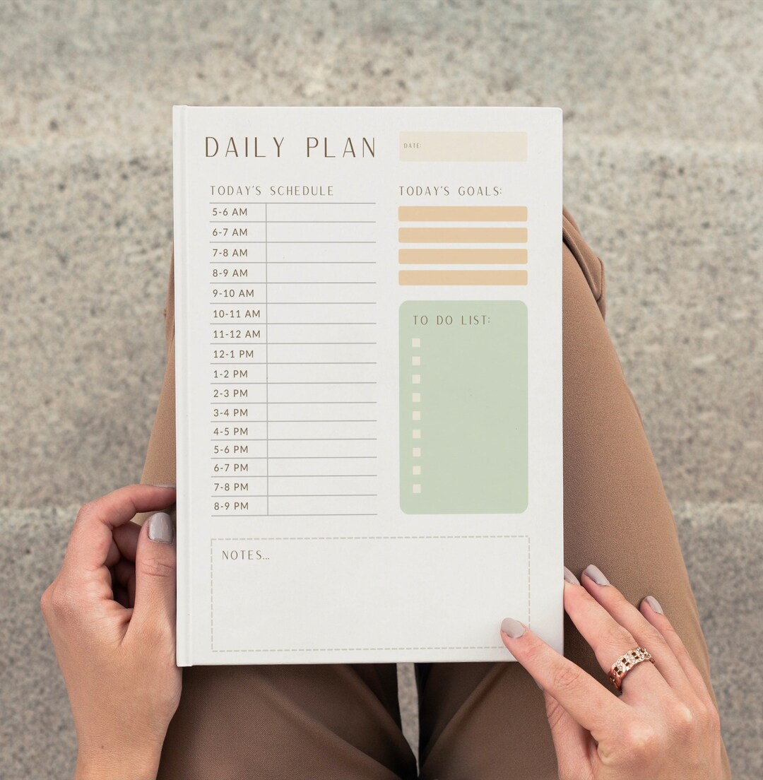 Modern Minimalist Daily Planner, Printable Planner, Undated Planner ...