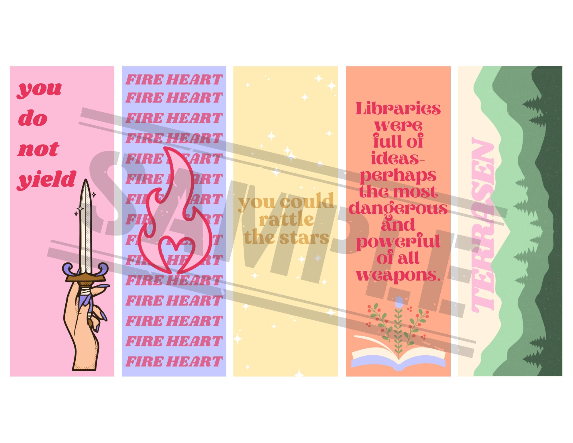 Throne of Glass Bookmarks, Printable TOG Book Marks, TOG Merch, Gift ...