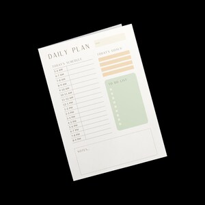 Modern Minimalist Daily Planner, Printable Planner, Undated Planner ...