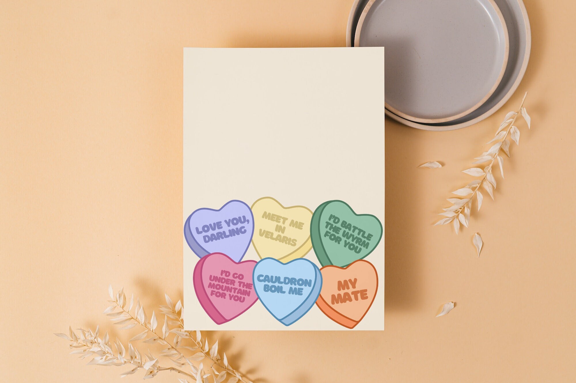 ACOTAR Valentines Day Card, A Court of Thorns and Roses Valentine, Book ...