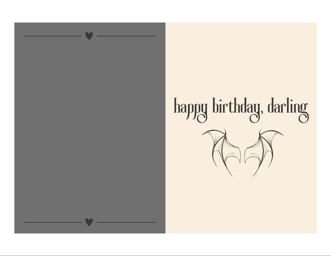 ACOTAR Birthday Card, A Court of Thorns and Roses Card, Printable ...