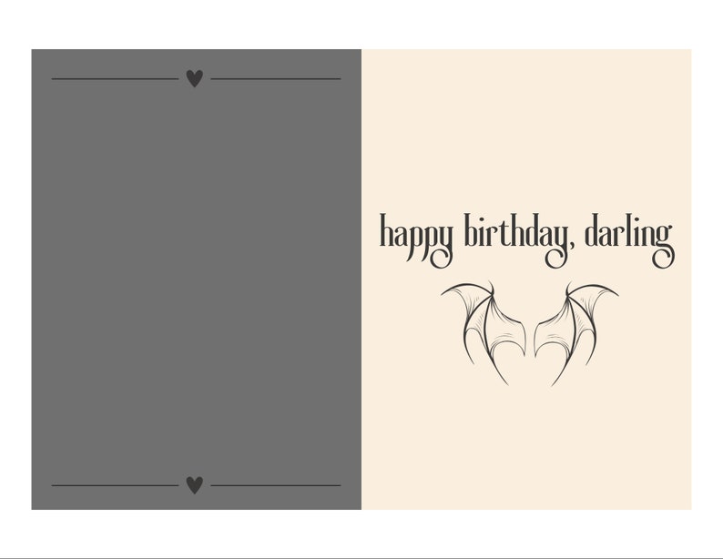 ACOTAR Birthday Card, A Court of Thorns and Roses Card, Printable ...