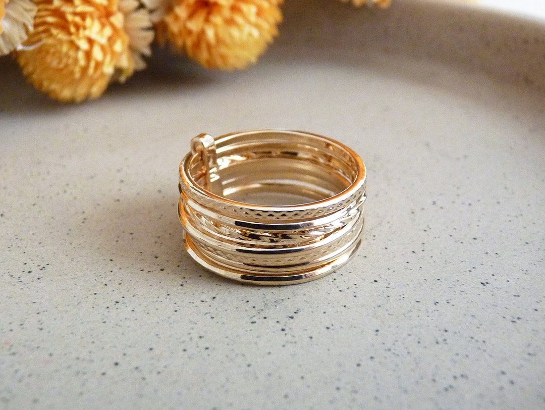 7 Day Ring / Design 2 Gold Plated - Etsy