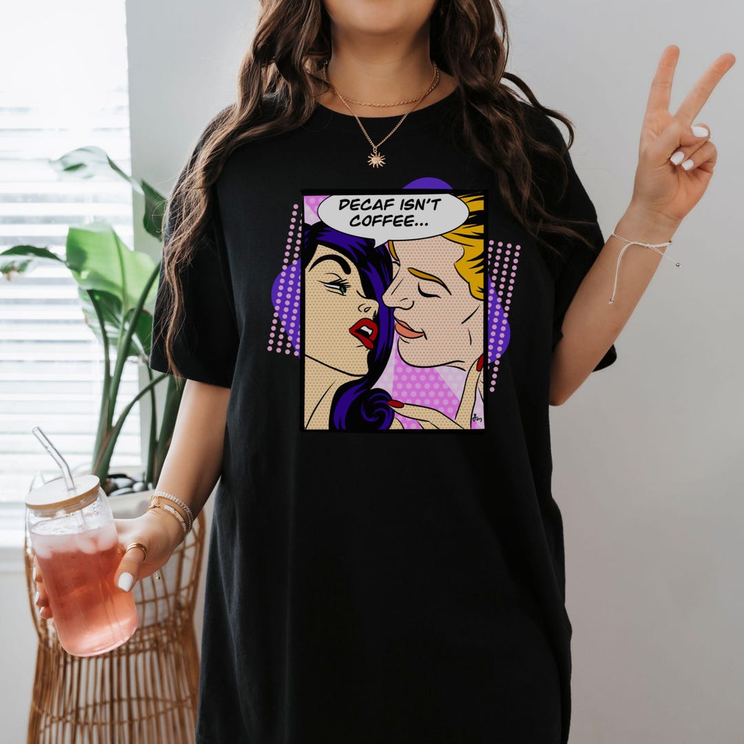 Funny Retro Style Comic T-shirt, Pop Art Shirt, Funny Coffee Shirt ...
