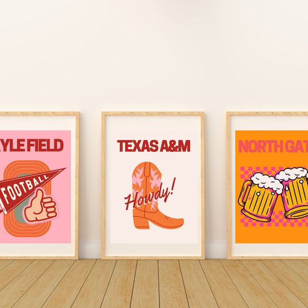 Texas A&m Wall Poster - Etsy Canada