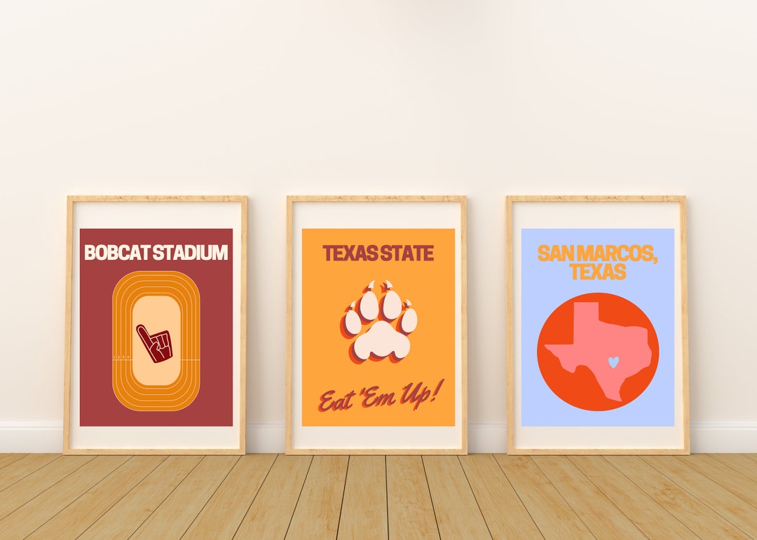 Texas State University, Preppy Texas State Digital Prints, College ...