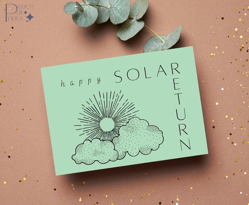 Happy Solar Return Printable Birthday Card 7x5 Inch Instant - Etsy