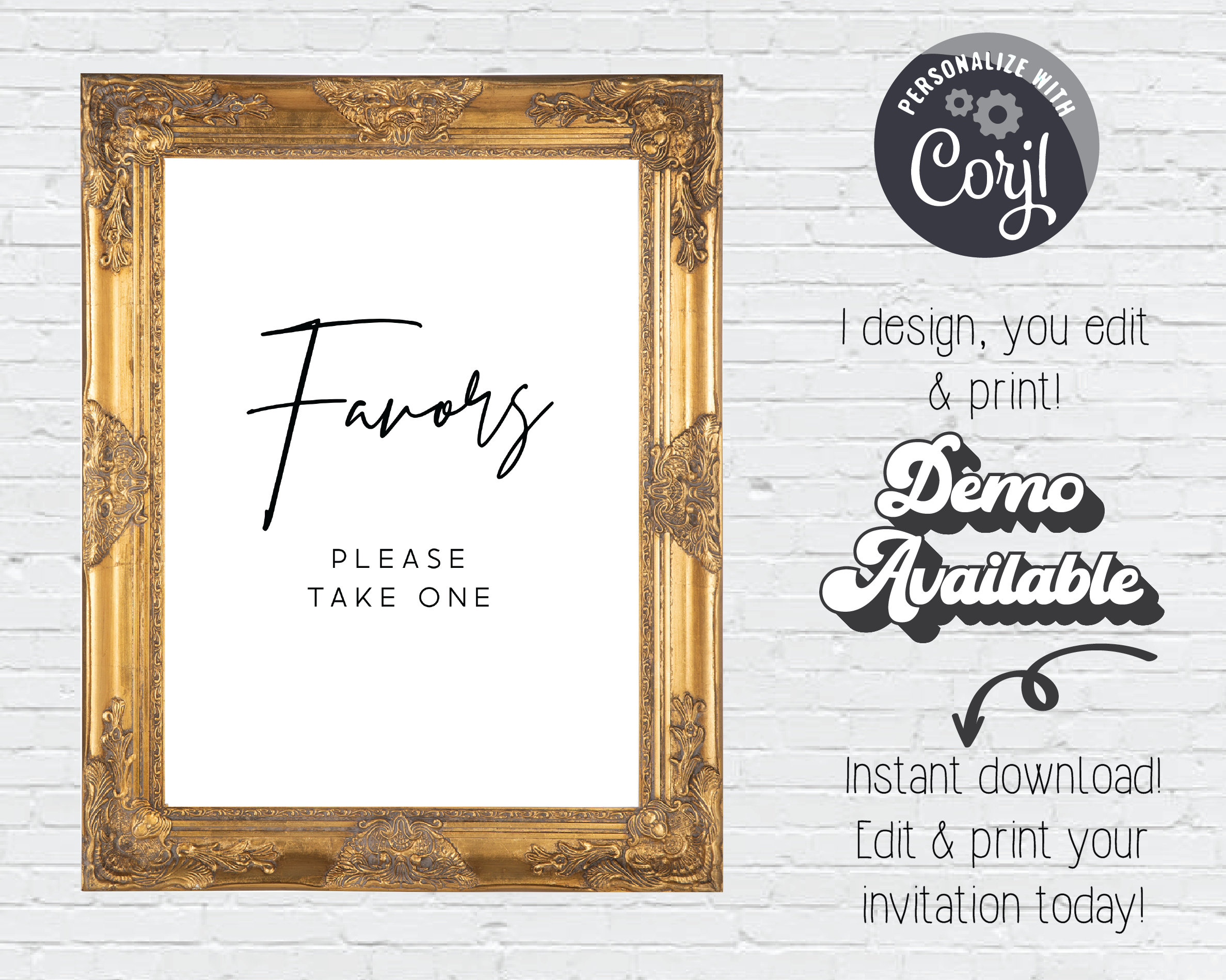 Minimalist Favors Sign Printable, Modern Wedding Favor Sign, Please ...