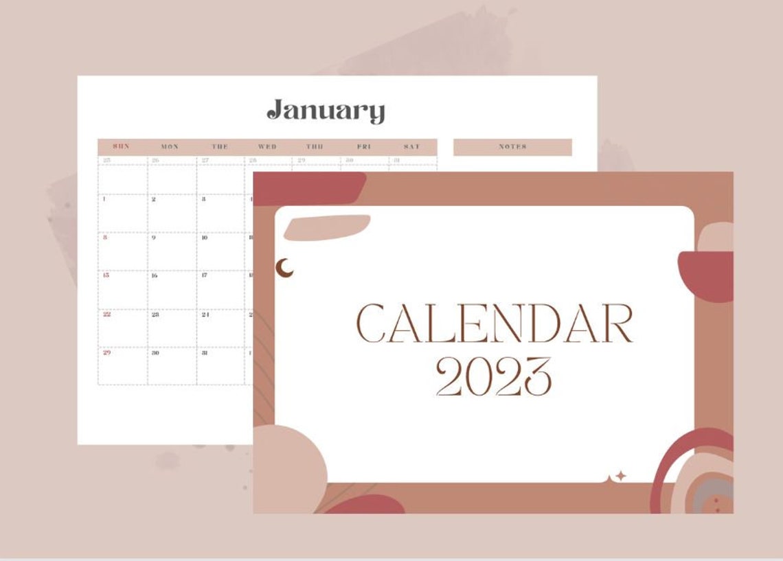 2023 Calendar Year Printable 2023 Monthly Planner - Etsy
