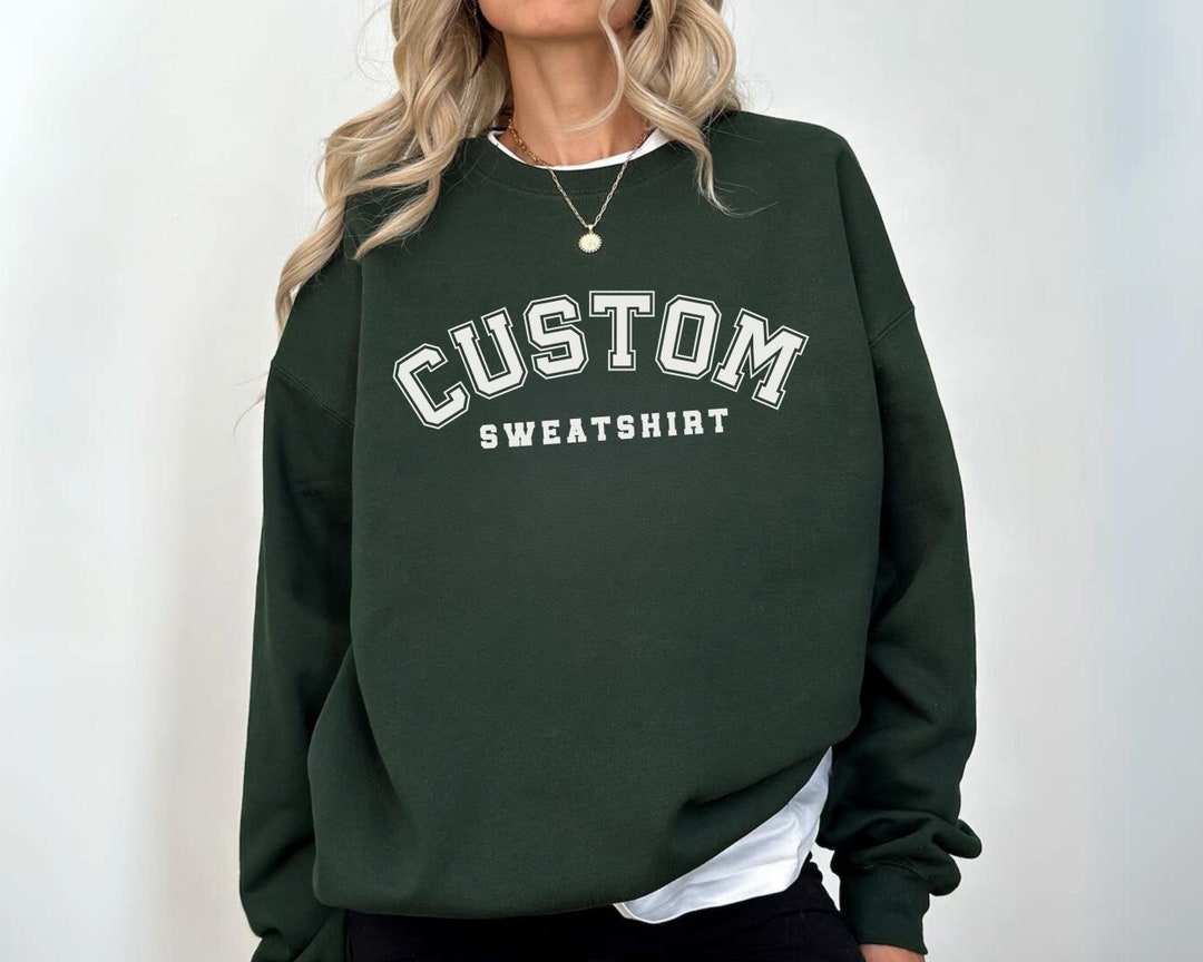 Custom College Letter Sweatshirt, Personalized Text Sweater - Etsy