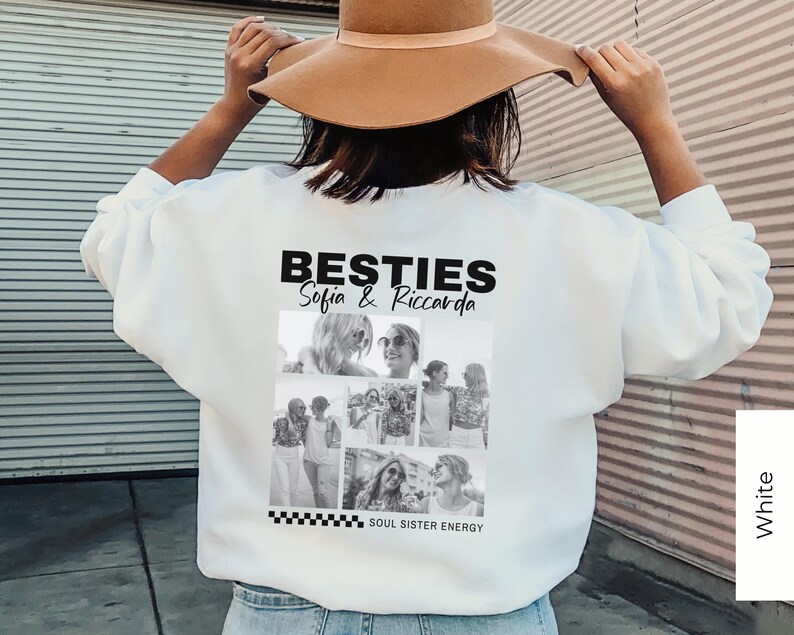 Personalized Besties Photo Sweatshirt, Custom Friendship Pullover - Etsy