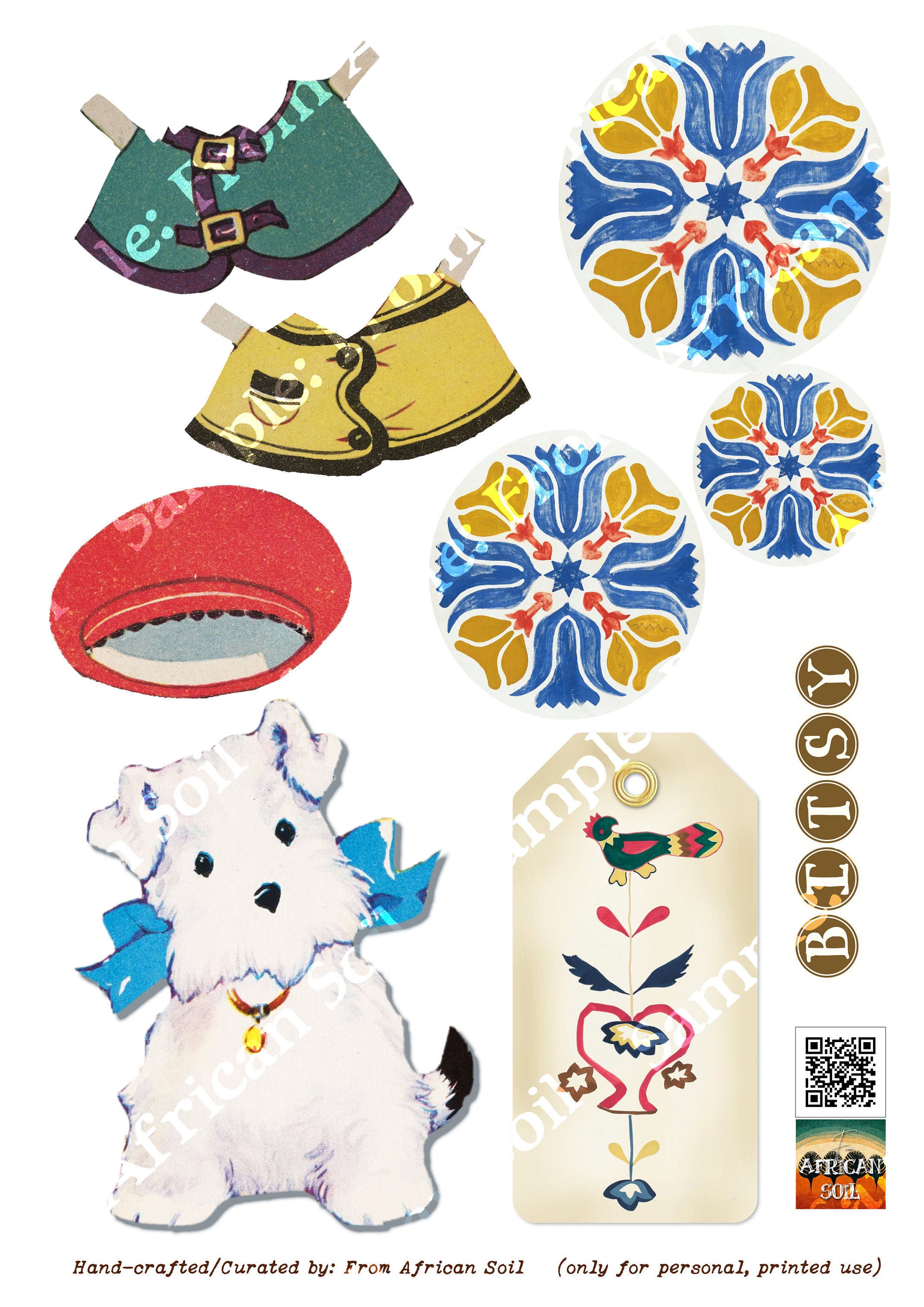 Lovingly Remastered Vintage Paper-doll Dog With Clothes, Toys ...