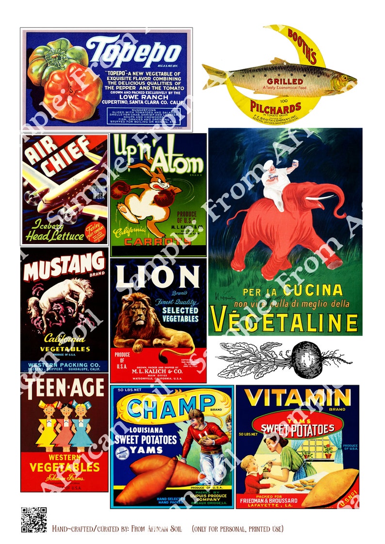 Printable Vintage Labels & Adverts: Fruit Crates, Wine, Drinks, Food ...