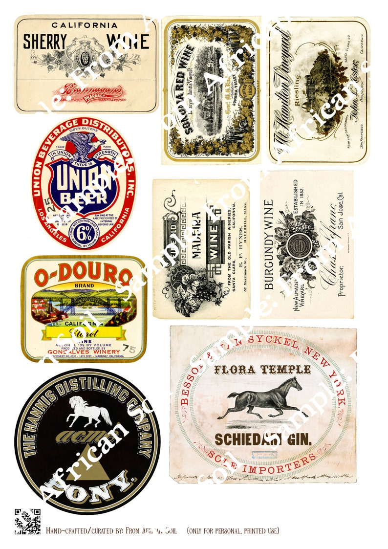 Printable Vintage Labels & Adverts: Fruit Crates, Wine, Drinks, Food ...