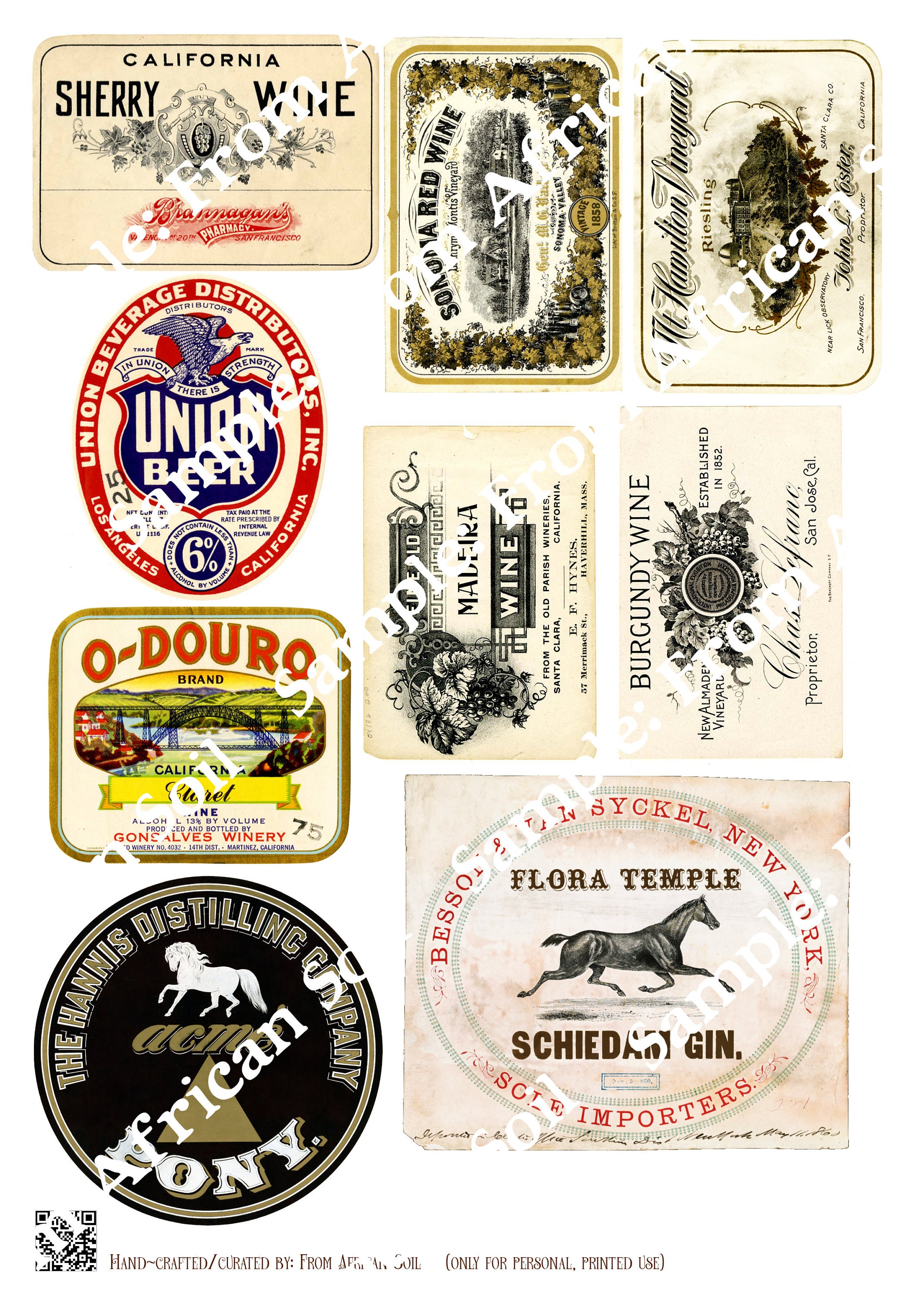 Printable Vintage Labels & Adverts: Fruit Crates, Wine, Drinks, Food ...