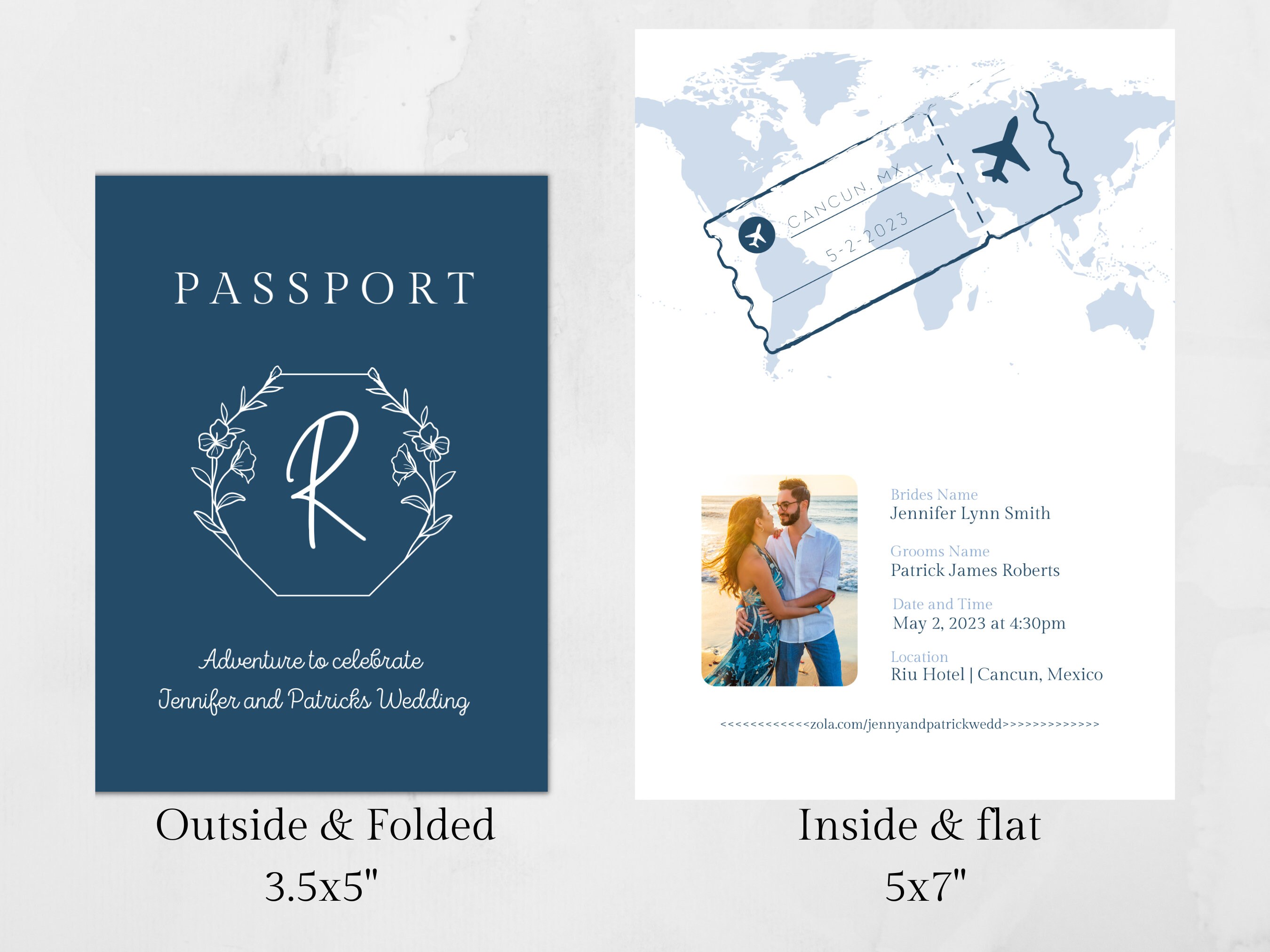 Passport Wedding Invitation, Destination Wedding Invitation, Wedding ...