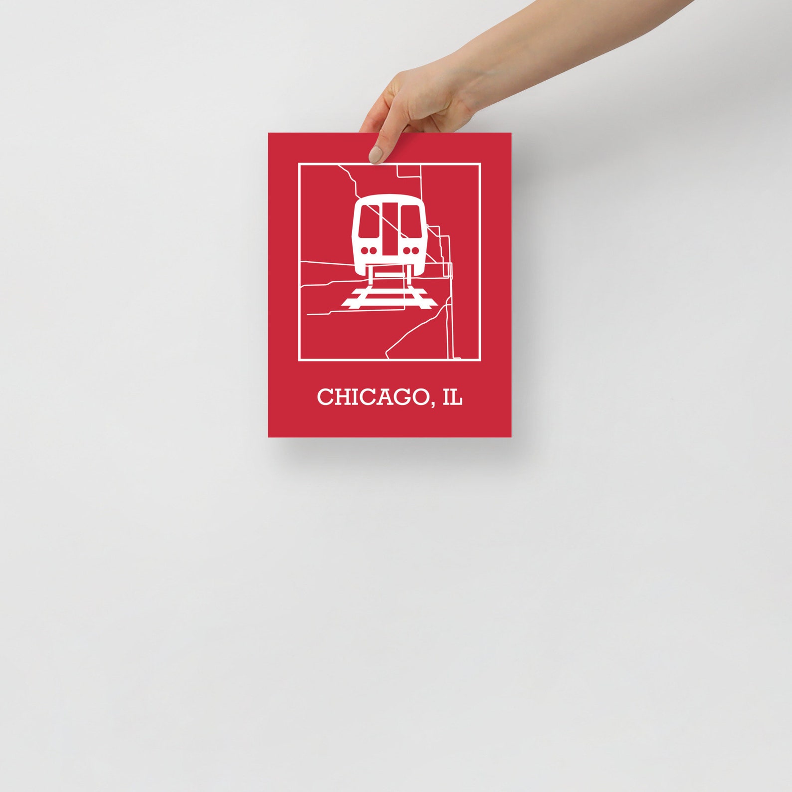 Chicago Train Map Red - Etsy