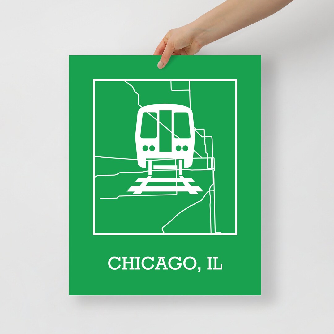 Chicago Train Map Green - Etsy