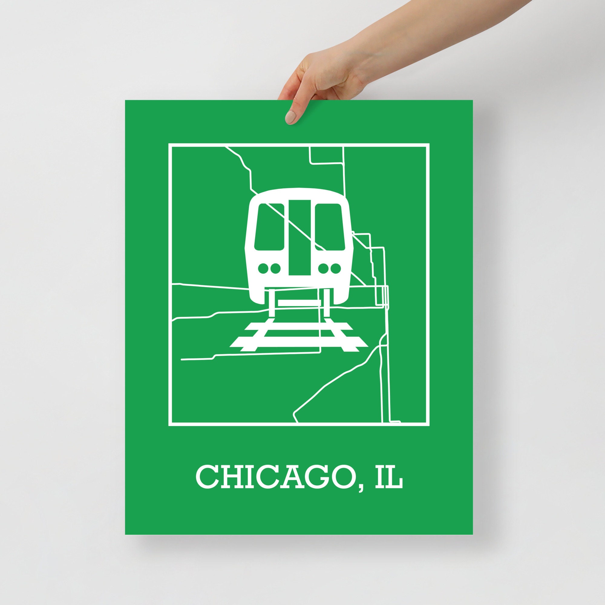 Chicago Train Map Green - Etsy