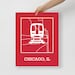Chicago Train Map Red - Etsy
