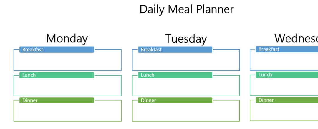 Printable Daily Meal Planning Template - Etsy