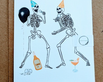 3D Over the Hill Skeleton Birthday Cards, Skelly Bones Birthday Card ...