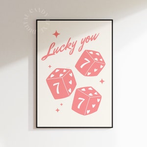 777 Lucky You Print Trendy Wall Art Retro Print Preppy Poster Trendy ...