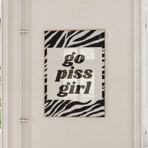 Trendy Wall Art Prints Retro Go Piss Girl Bathroom Print - Etsy