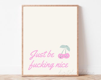 Just Be Nice Wall Art - Etsy