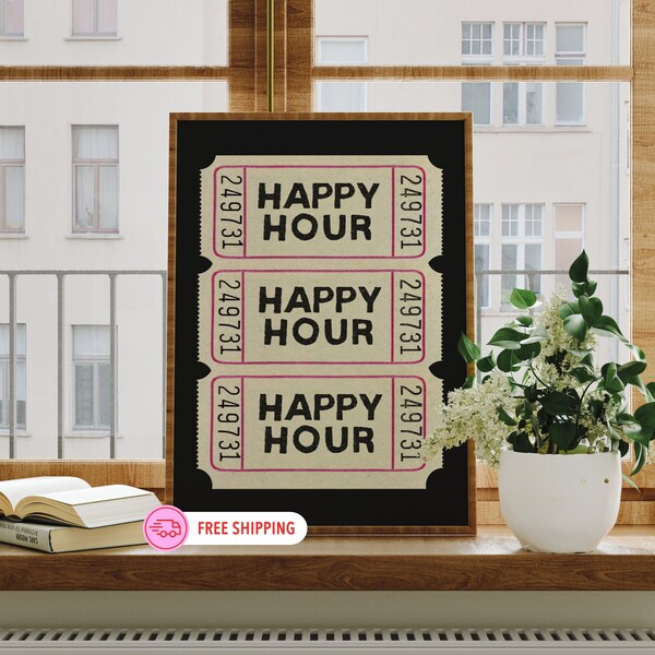 Happy Hour Framed Wall Art - Etsy