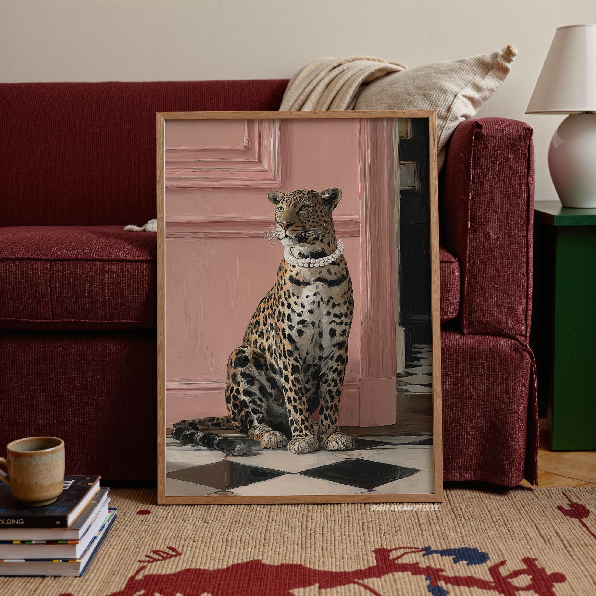 Pink Leopard Art Print Trendy Wall Art Prints and Posters Girly Room ...