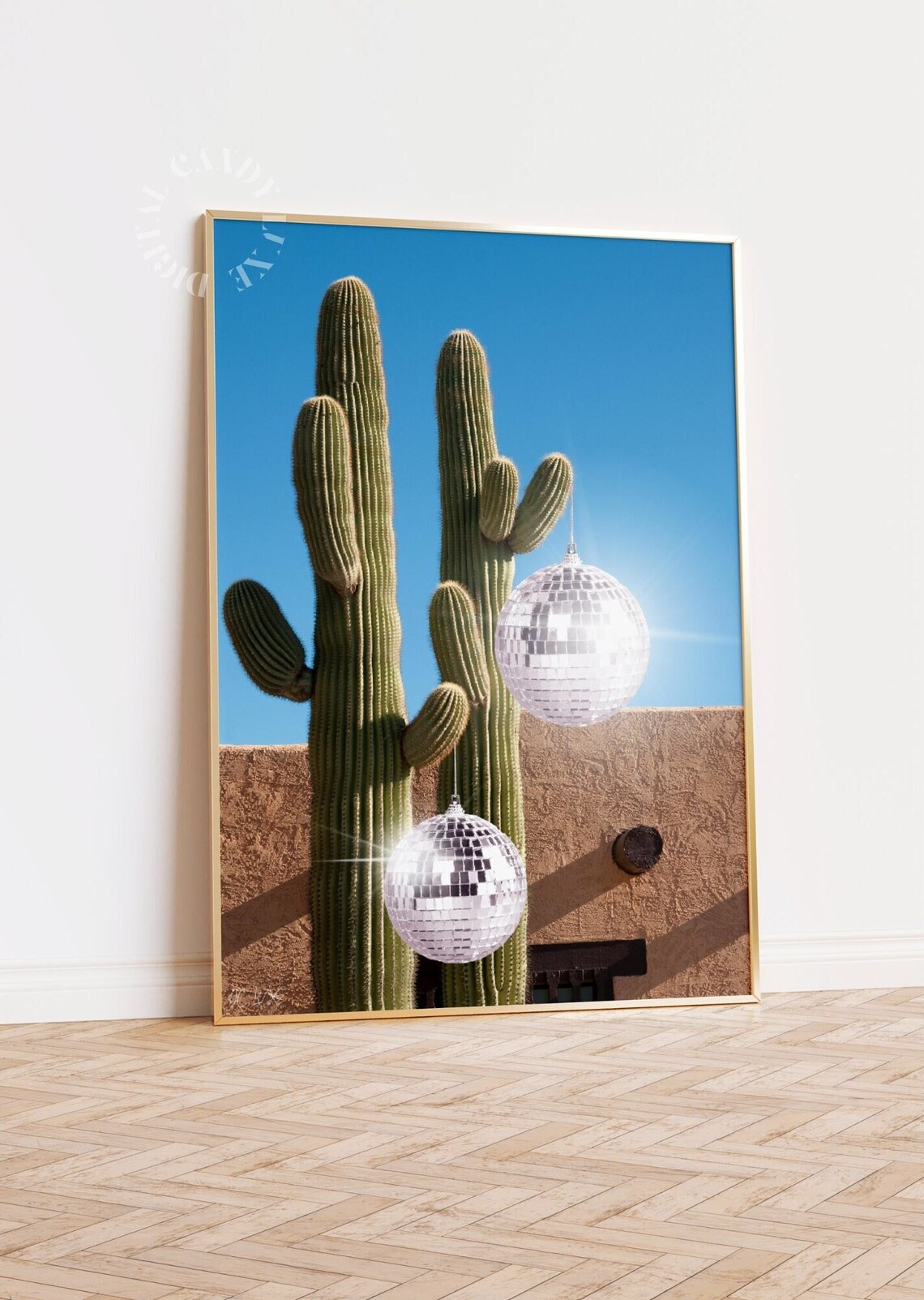 Disco Cactus Print | Trendy Wall Art | Retro Printable Art | Desert Art ...