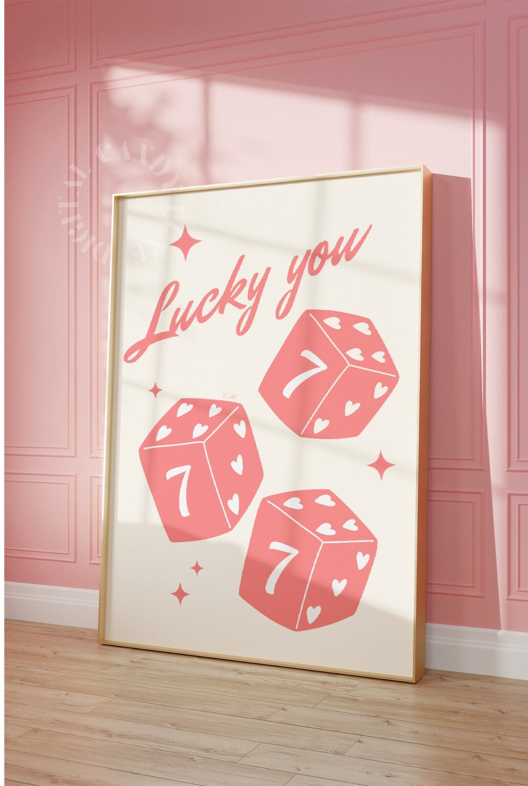 777 Lucky You Print Trendy Wall Art Retro Print Preppy Poster Trendy ...