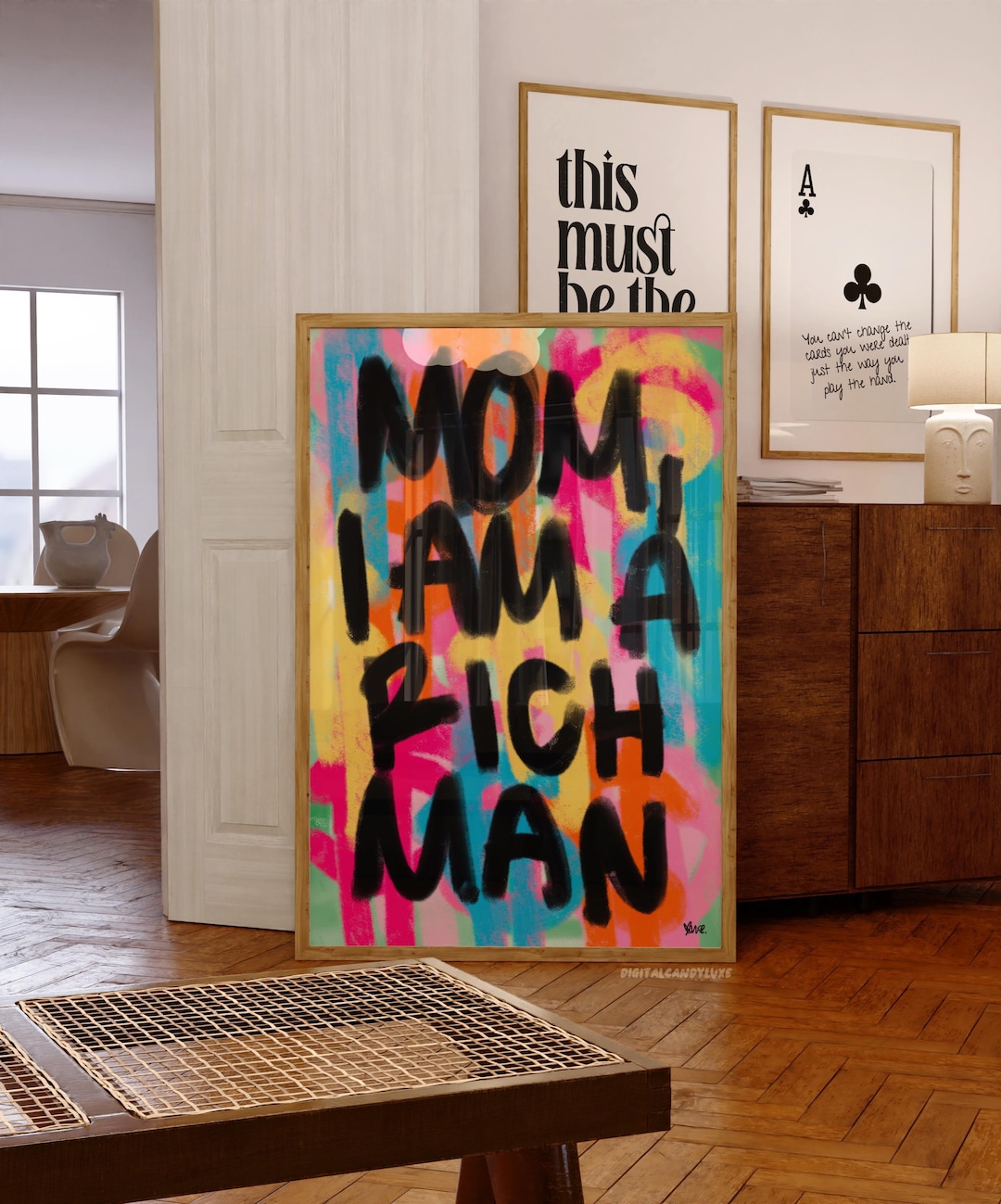 I Am A Rich Man Poster - Colorful Graffiti Art Retro Prints and Posters ...