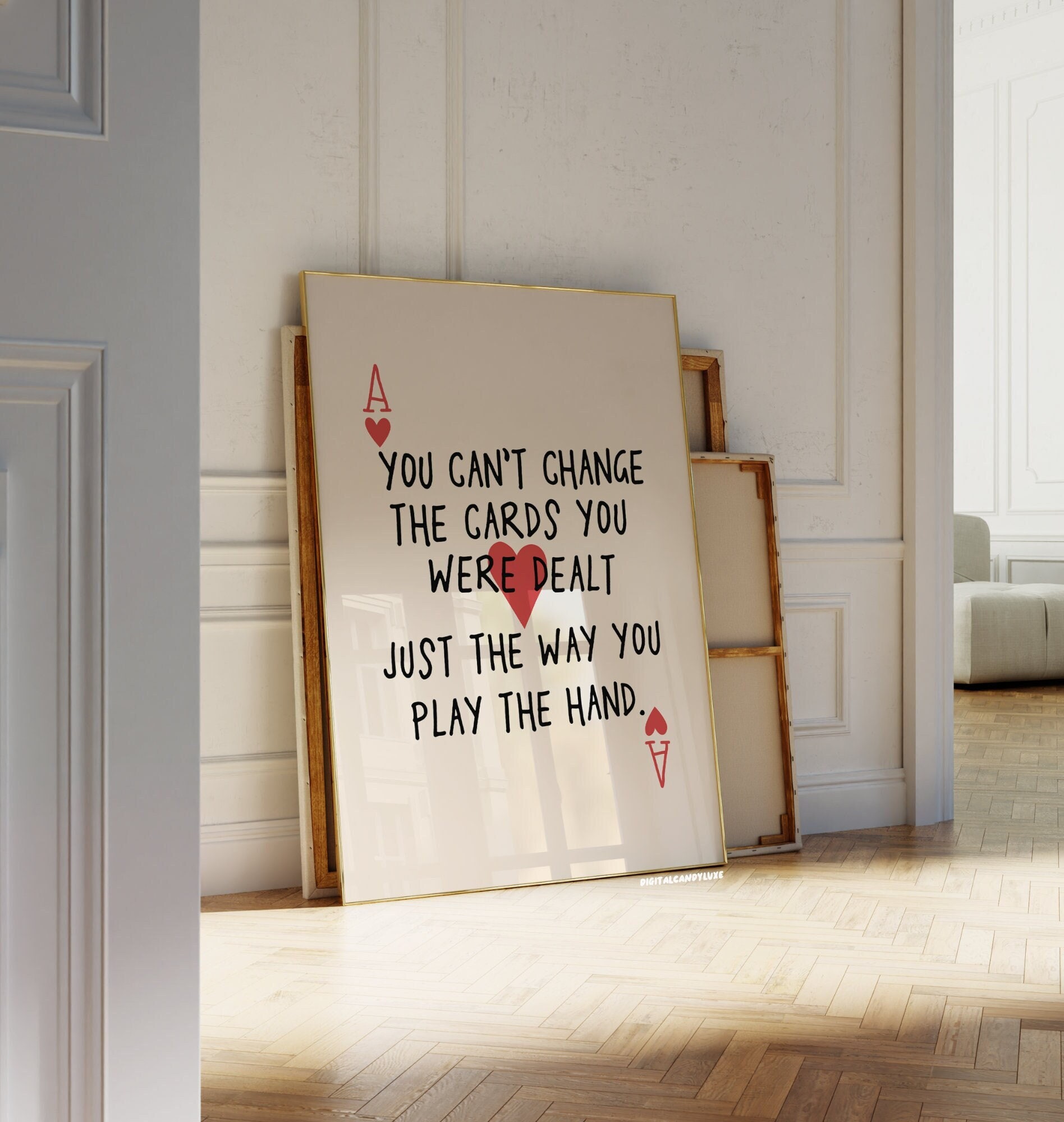 Retro Playing Card Prints and Posters Aesthetic Red Wall Prints Cards ...