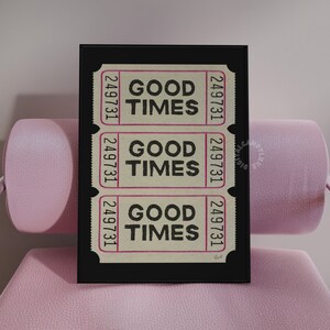 Trendy Wall Art Prints Retro Good Times Ticket Print Black - Etsy