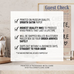 Chef Was Cute Guest Check Poster Trendy Wall Art Prints Kitchen Decor ...