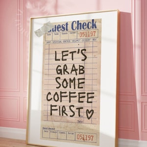 Guest Check Poster | Guest Check Print | Trendy Wall Art | Trendy Print ...